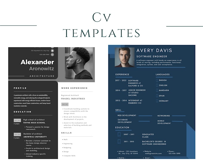Design cv with cool templates by Shanoob_bakker | Fiverr