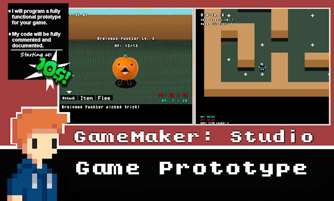 Prototype your game in gamemaker studio by Jamsnack | Fiverr