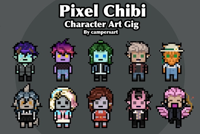 Create a pixel art chibi illustration by Campersart | Fiverr