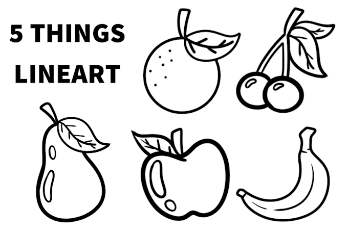 Draw 5 different objects for coloring book by Illustrasyo | Fiverr