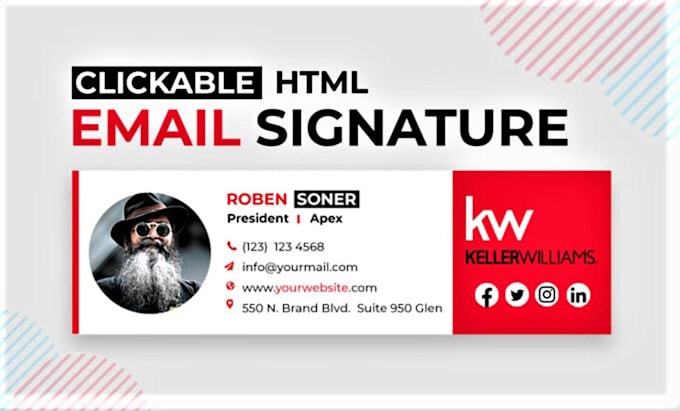 Create html email signature outlook signature mail signature by Technicalarm495 | Fiverr
