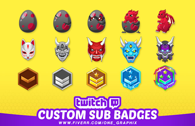 Create cool custom sub badges for twitch by One_graphix | Fiverr