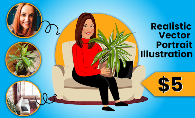 Draw realistic vector portrait illustration for you by Disenoexperts ...