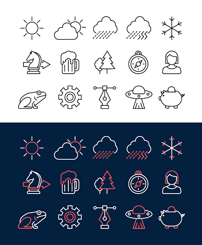 Design custom, modern, and slick vector line icons by Kimolavf | Fiverr
