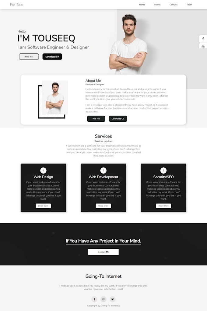 Design your responsive personal portfolio website using html and css by ...
