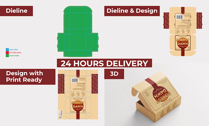 Custom packaging design with 3d mockup by Iirtazasikander | Fiverr