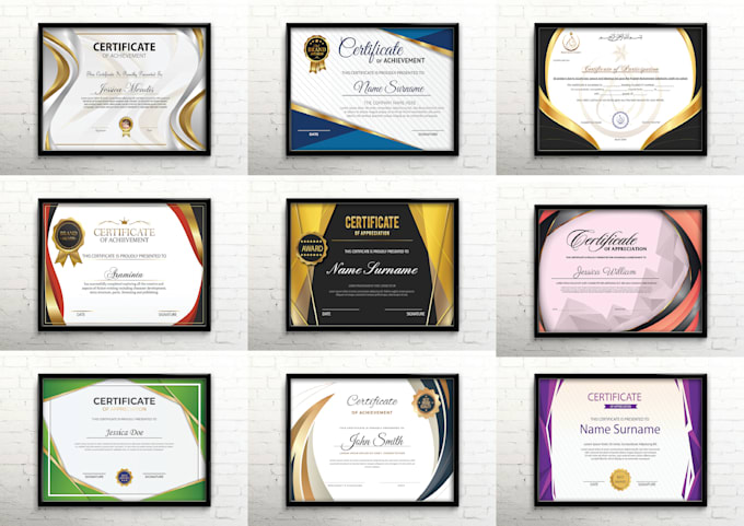 Do professional certificate design within 12hrs by Inza_arooj | Fiverr