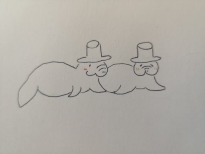 Custom manatee couple portraits by Hashtagkawaii | Fiverr