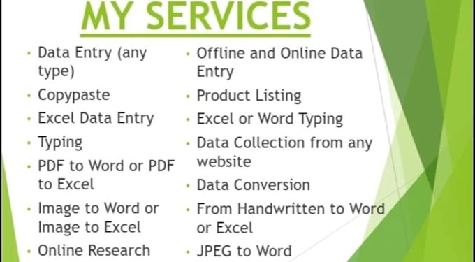 Fast data entry and delivery services by Nagasudhap | Fiverr