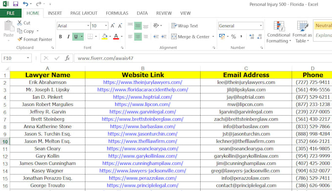 Data entry typing work in excel spreadsheet by Sania4747 | Fiverr