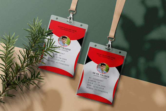 Design elegant id cards, id badges, and lanyards by Exclusivemunna | Fiverr
