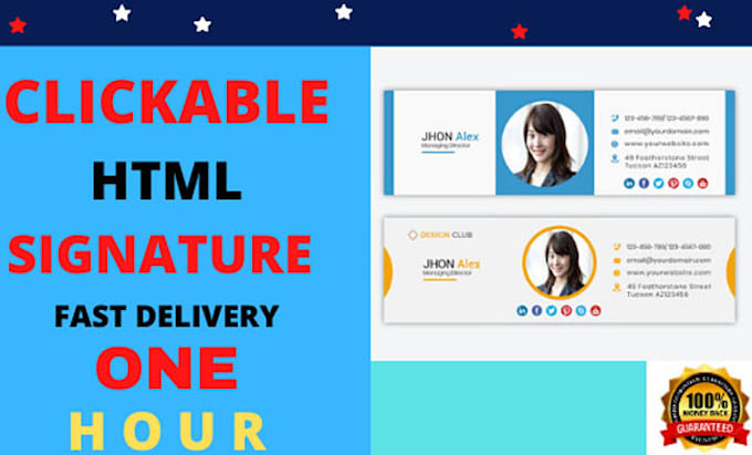Create clickable html email signature by Shazia0 | Fiverr