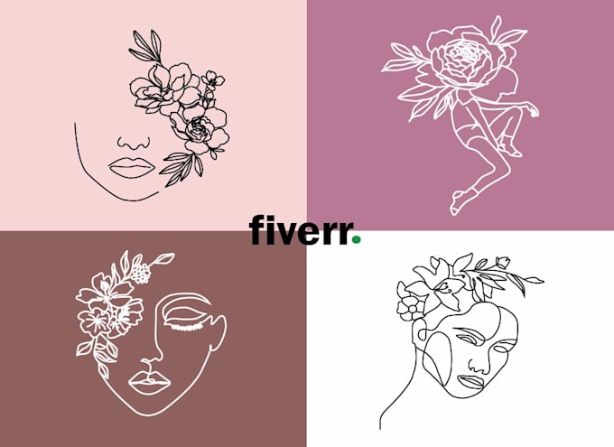 Draw botanical illustrations of flowers,one line art,plants line art by ...