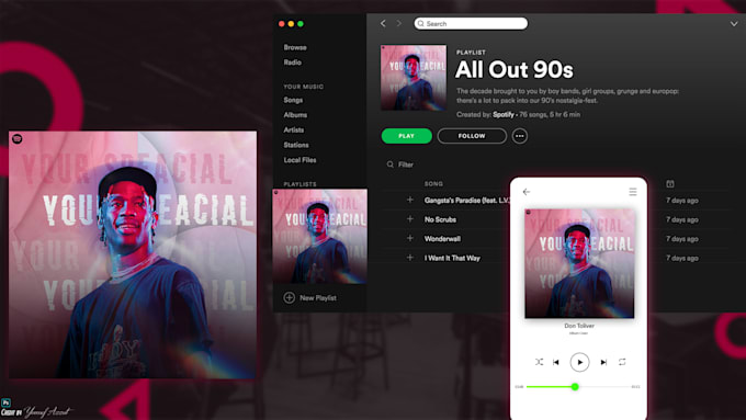 Do a spotify album cover design for you by Youssefnolove | Fiverr