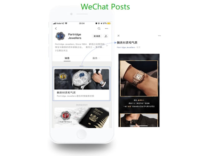Set up wechat official account and create wechat post or ads for you by ...