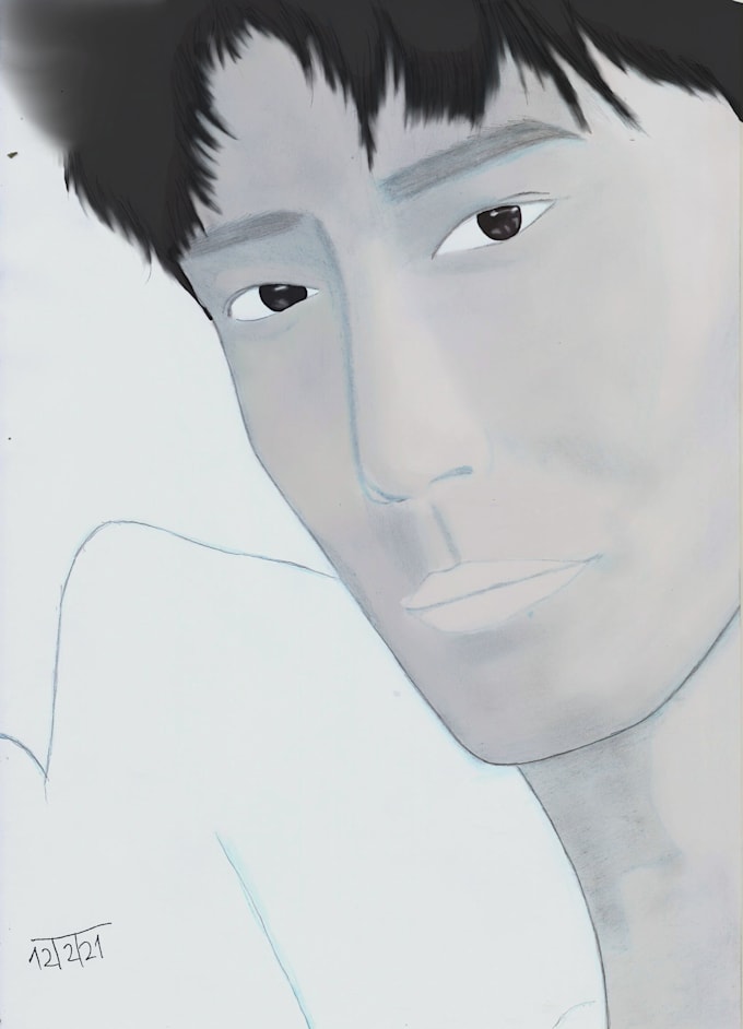 Flat color drawing headshot bust full body by Miyukilovett | Fiverr