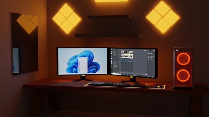 Pc setup 3d renders blender by Geka69 | Fiverr