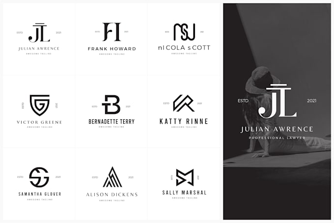 Do a unique minimalist and memorable initials logo design by ...