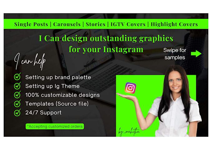 Design attractive graphics for your instagram by Mahithayellani | Fiverr