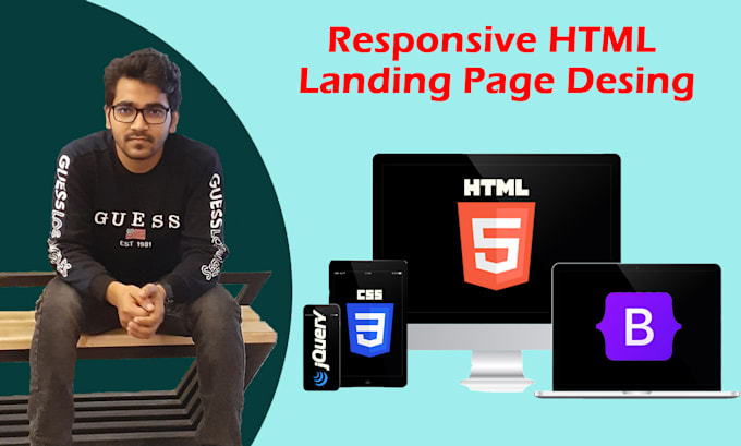 Create a nice and responsive html landing page for you by ...