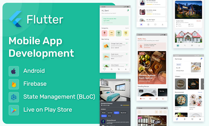 Be your flutter developer and work with firebase by Denish_navadiya | Fiverr