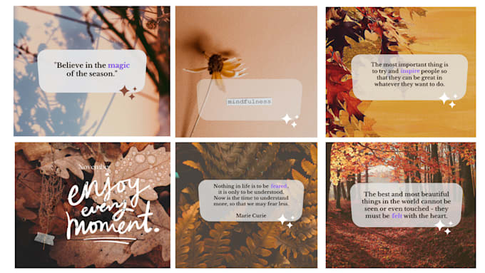 Create set of 50 unique quote images in 20 hours by Mariacanva | Fiverr