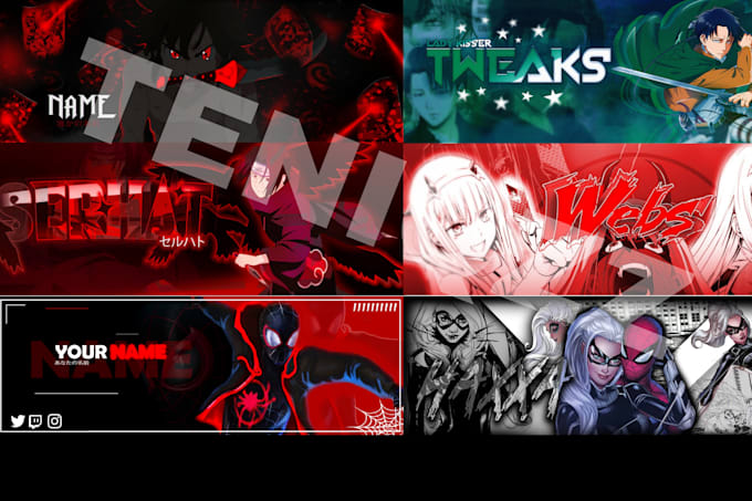 Make a anime, cartoon, game characters banner by Teniqzz | Fiverr