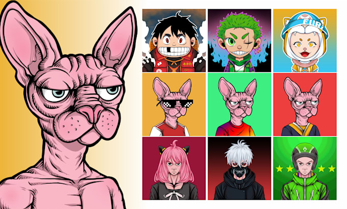 Create custom character nft art in any style by Draw_in | Fiverr