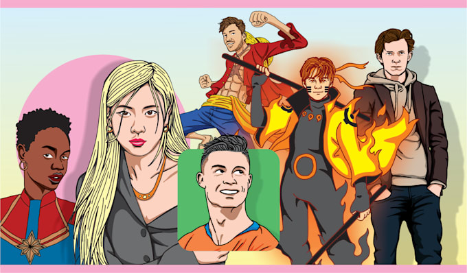 Draw your portrait in a unique and cool cartoon style by Crysdsg | Fiverr