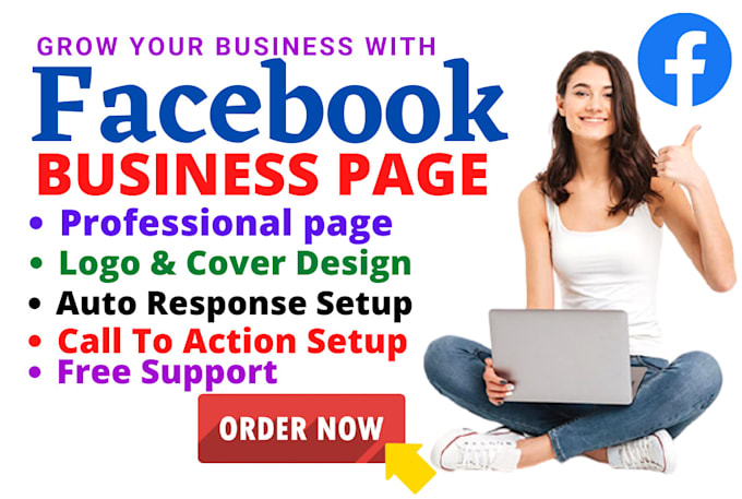 Do facebook professional business page setup,profile,cover design by ...
