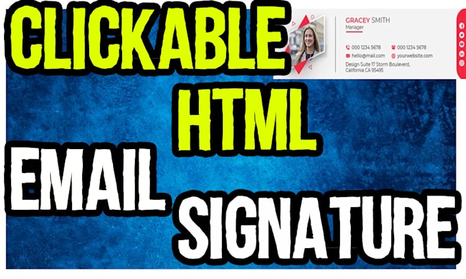 Create clickable html email signature by Zaiyanumer999 | Fiverr