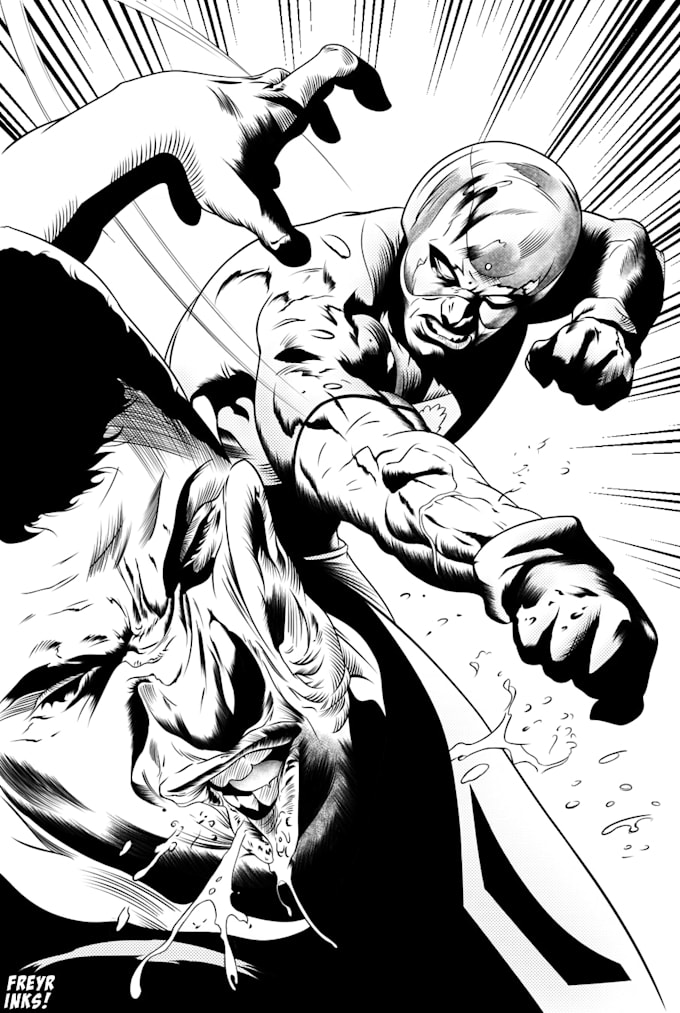 Ink and color your comic book pages by Freyrinks | Fiverr