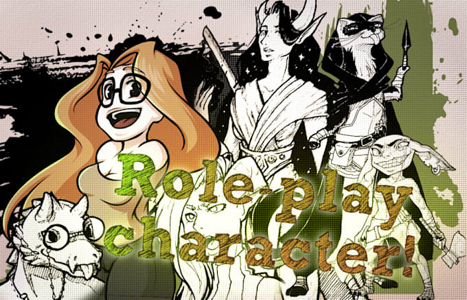 Draw your roleplay character inked style by Eldrictfox | Fiverr