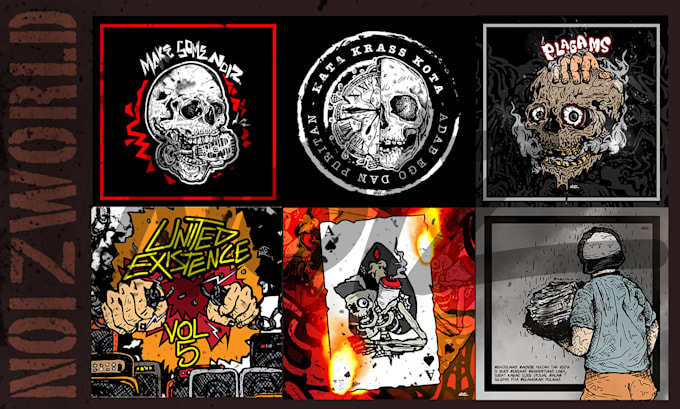 Create badass raw punk artwork for your brand by Harismarjuki | Fiverr