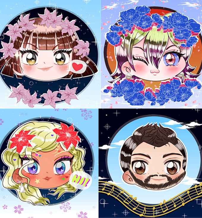 Draw chibi anime style by Mouchimou | Fiverr