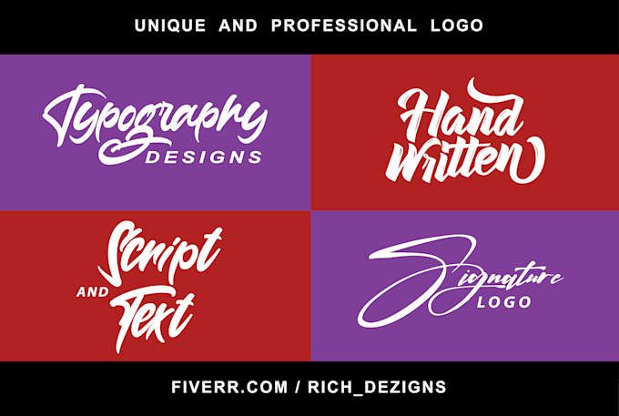 Do typography, handwritten and signature script logo designs by Rich ...