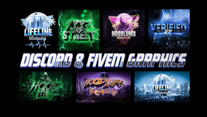 Do animated rp logo, banner for fivem and discord server, loading ...