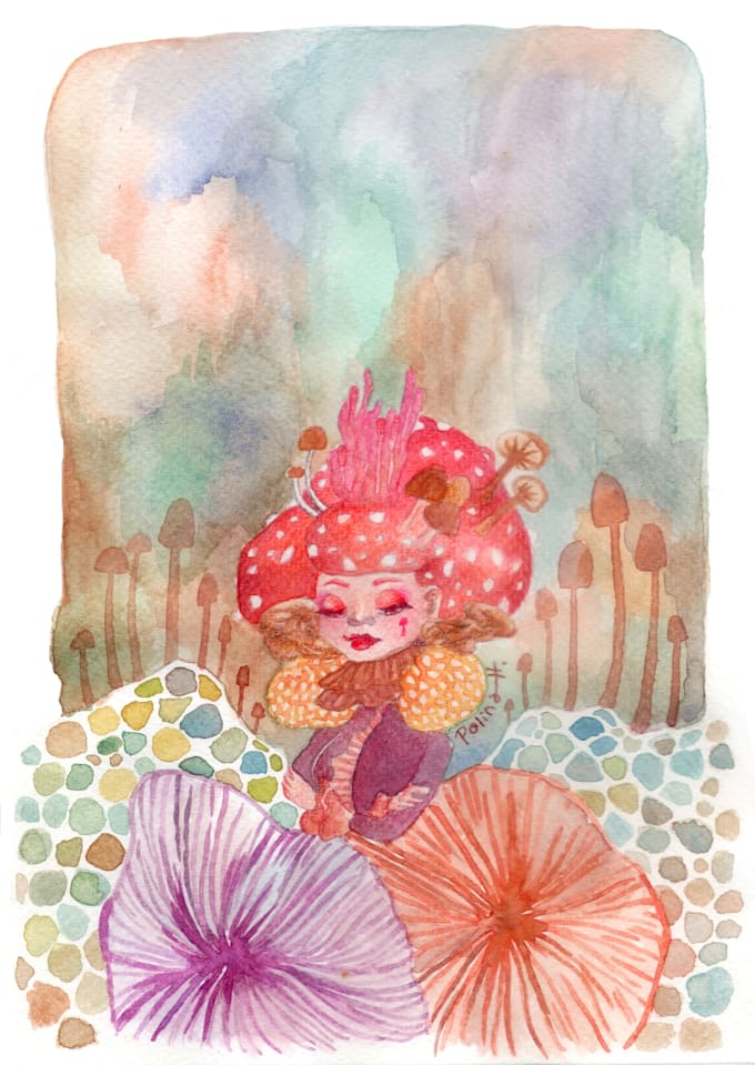 Paint you a nature fantasy character with watercolors by ...