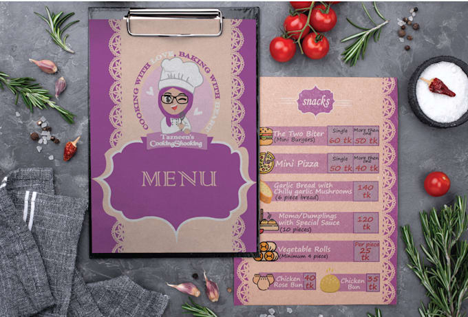 Design food menu, digital menu and price list by Maishaadiba | Fiverr
