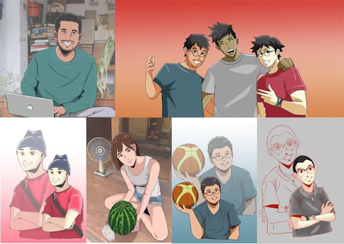 Draw vector style anime by Athena521 | Fiverr