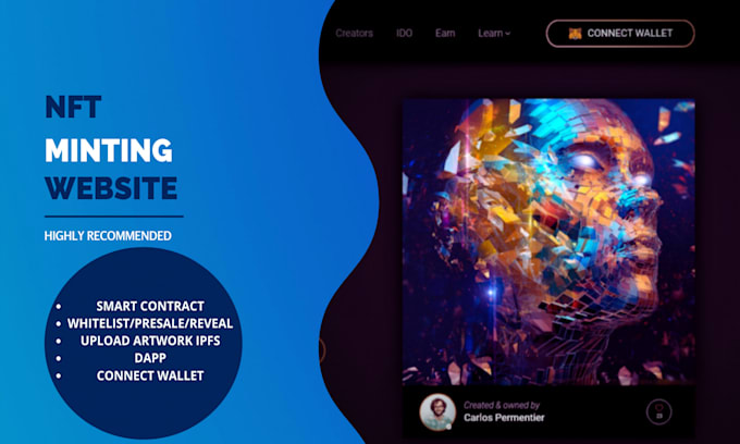 Add nft mint button with smart contract erc721 by Luisse123 | Fiverr