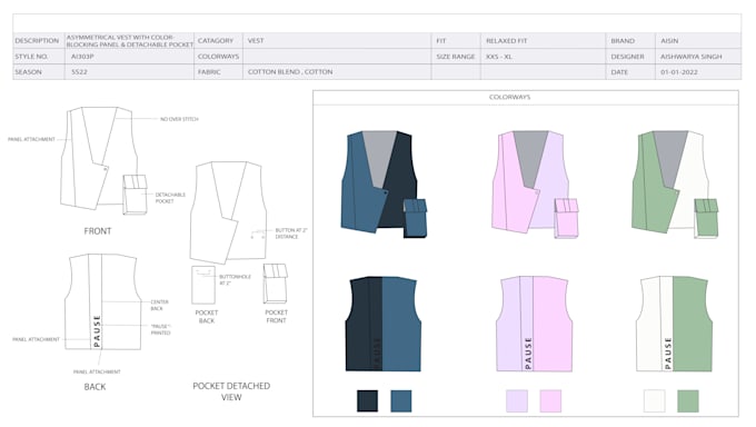Create fashion tech pack and technical cad illustration by ...