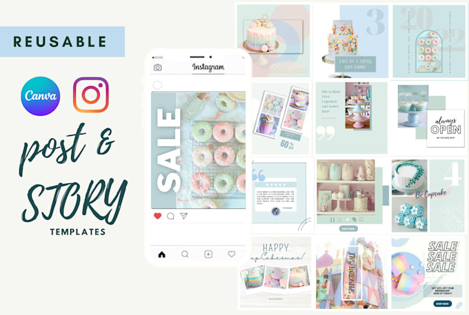 Create amazing instagram templates in canva for your feed by Delfi ...