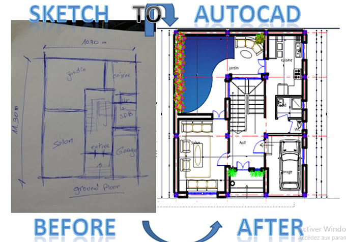 Redraw 2d floor plan and architectural drawing in autocad by Jijaarchi | Fiverr
