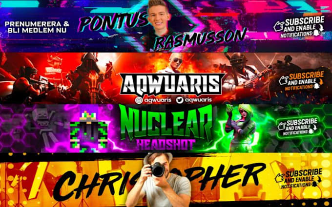 Create epic youtube banner design and logo by Samirrami | Fiverr