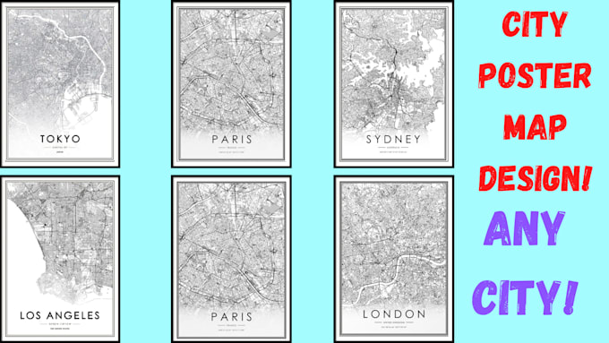 Create incredible city poster map wall art by Karasawad471 | Fiverr