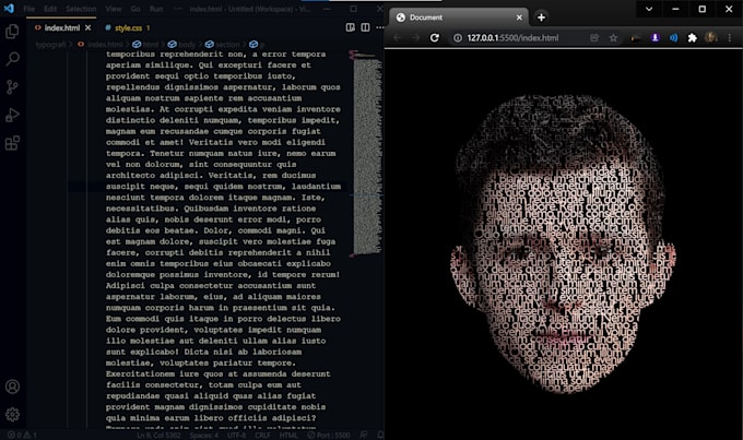 Do face text typography editing with html and css by Codingsite | Fiverr