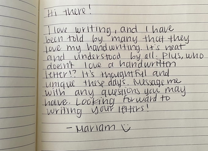 Handwrite your letter or note by Mmmmk1 | Fiverr