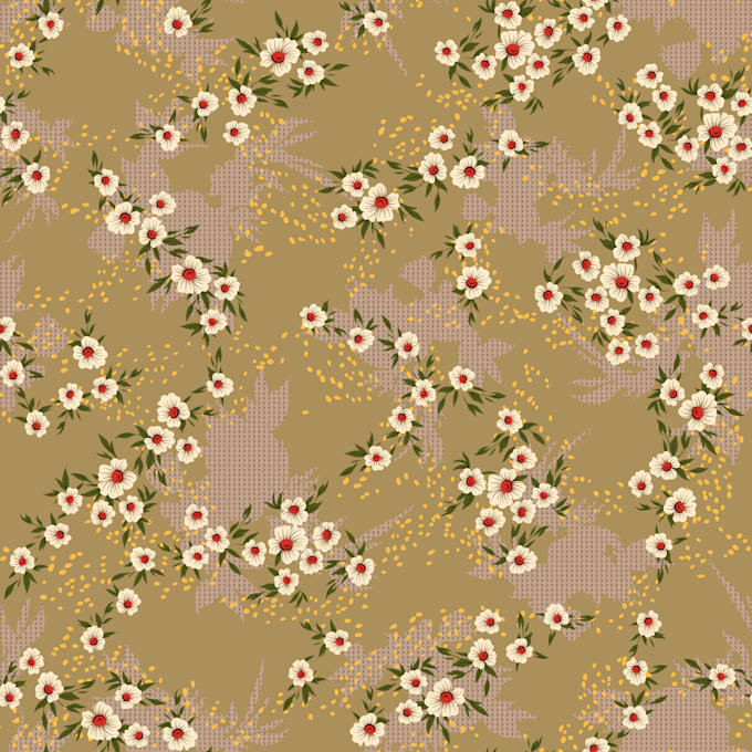 Design seamless digital textile pattern by Digitaltracing | Fiverr