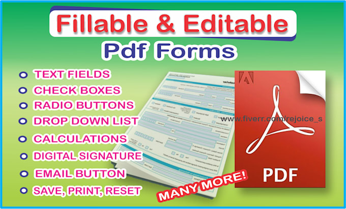 Create a fillable pdf form or design your pdf form by Rejoice_s | Fiverr